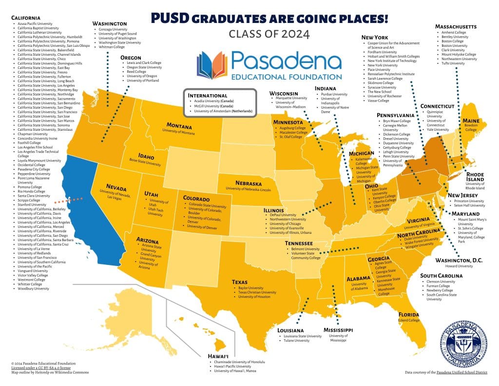 2024 PUSD Graduate Destinations – Pasadena Educational Foundation